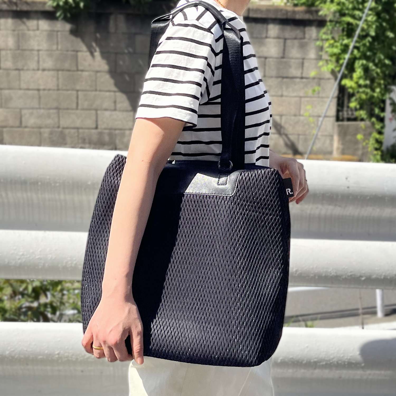 Tote, sometimes backpack. The smooth mesh makes it comfortable even in ...